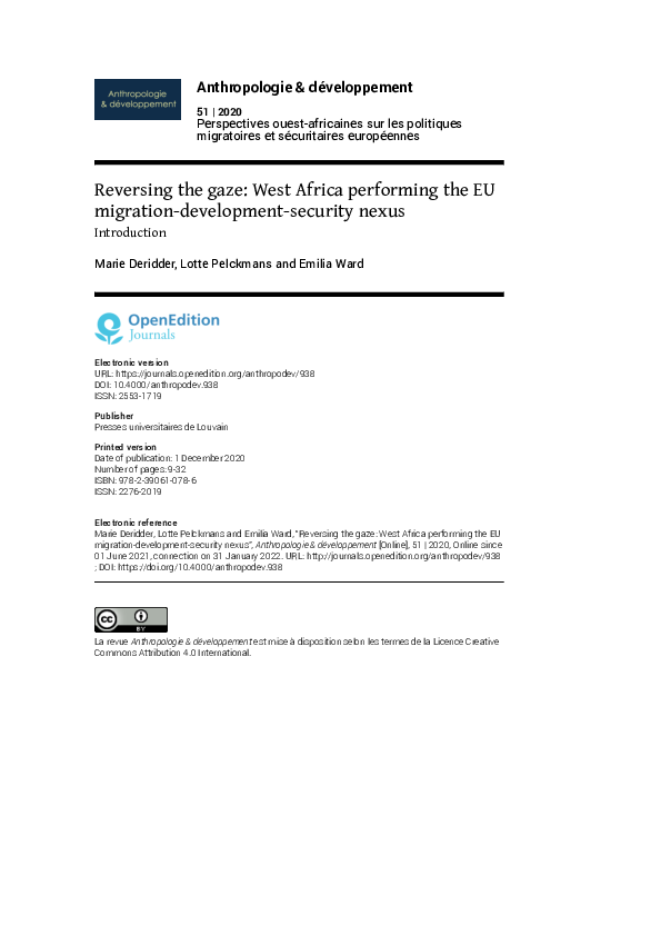 (PDF) Reversing the gaze: West Africa performing the EU migration-development-security nexus