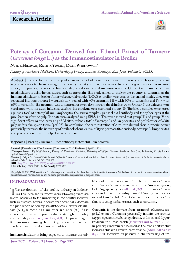 (PDF) Potency of Curcumin Derived from Ethanol Extract of Turmeric ...