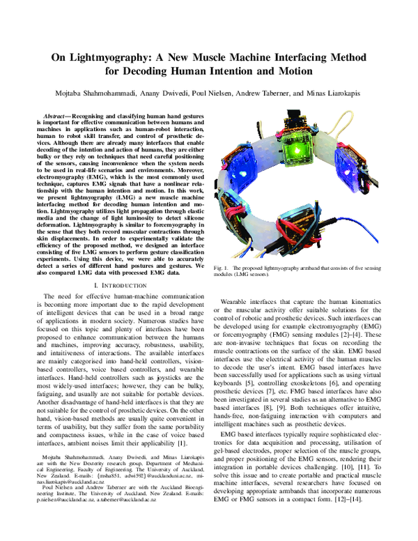(PDF) On Lightmyography: A New Muscle Machine Interfacing Method for ...