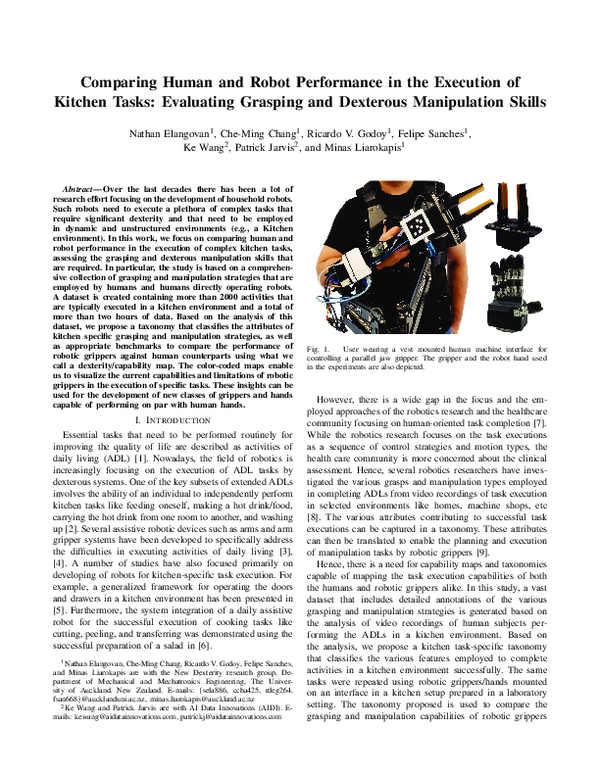 (PDF) Comparing Human and Robot Performance in the Execution of Kitchen Tasks: Evaluating ...