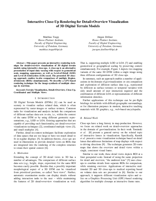 (PDF) Interactive Close-Up Rendering for Detail+Overview Visualization of 3D Digital Terrain Models