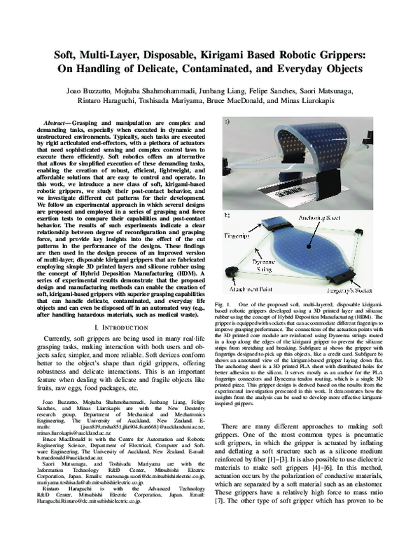 (PDF) Soft, Multi-Layer, Disposable, Kirigami Based Robotic Grippers: On Handling of Delicate ...