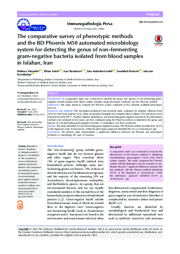 (PDF) The comparative survey of phenotypic methods and the BD Phoenix ...