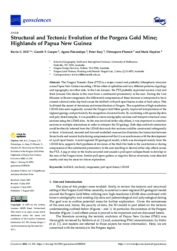 (PDF) Structural and Tectonic Evolution of the Porgera Gold Mine ...
