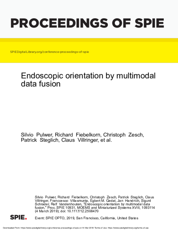 (PDF) Endoscopic orientation by multimodal data fusion