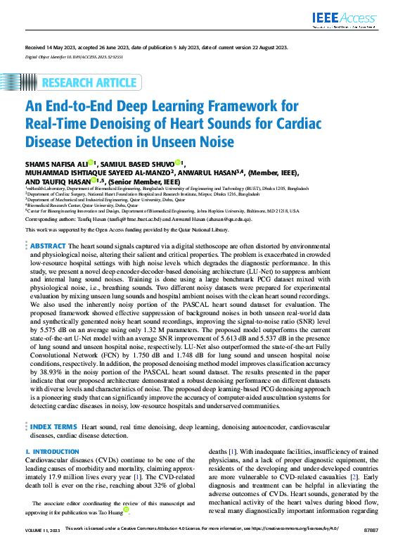 (PDF) An End-to-end Deep Learning Framework for Real-Time Denoising of ...