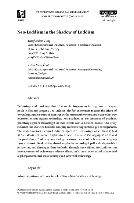 (PDF) Neo-Luddism in the Shadow of Luddism