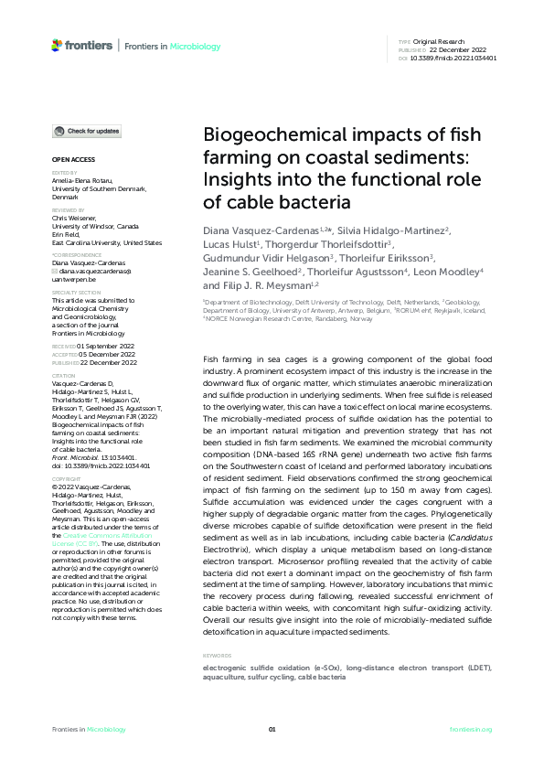 (PDF) Biogeochemical impacts of fish farming on coastal sediments ...