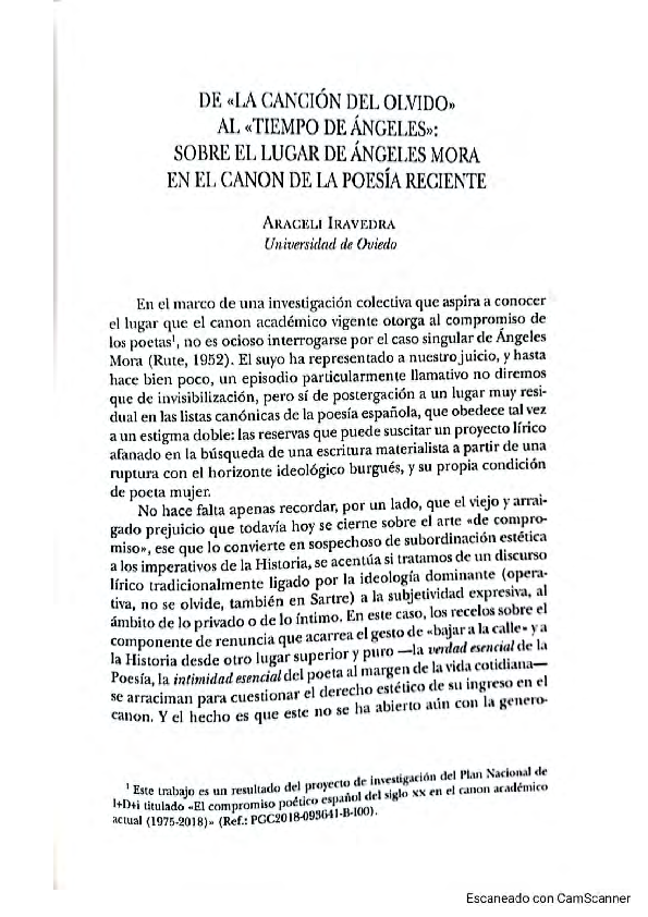(PDF) DE "LA CANCIÓN DEL OLVIDO" AL "TIEMPO DE ÁNGELES": SOBRE EL LUGAR ...