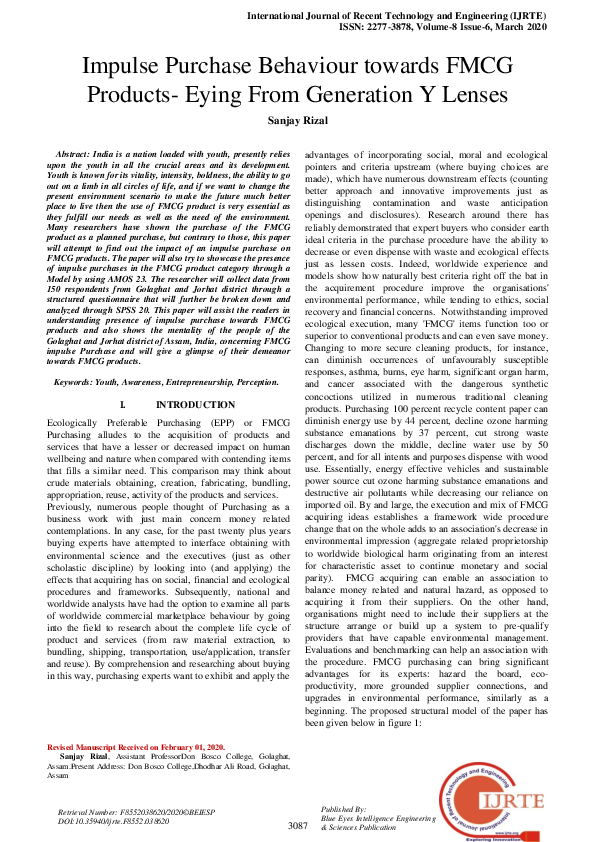 (PDF) Impulse Purchase Behaviour towards FMCG Products- Eying From ...