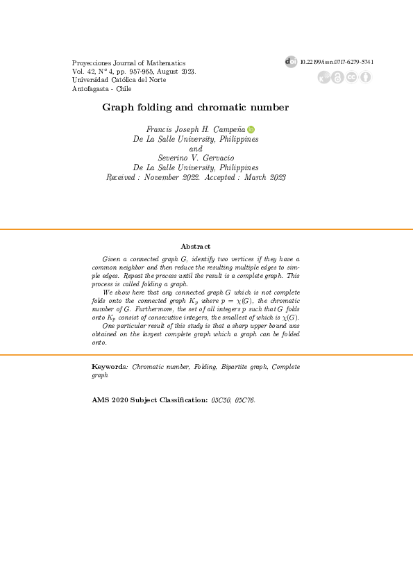 (PDF) Graph folding and chromatic number