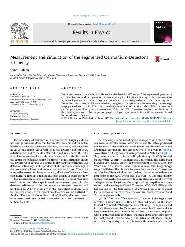 Pdf Measurement And Simulation Of The Segmented Germanium Detectors