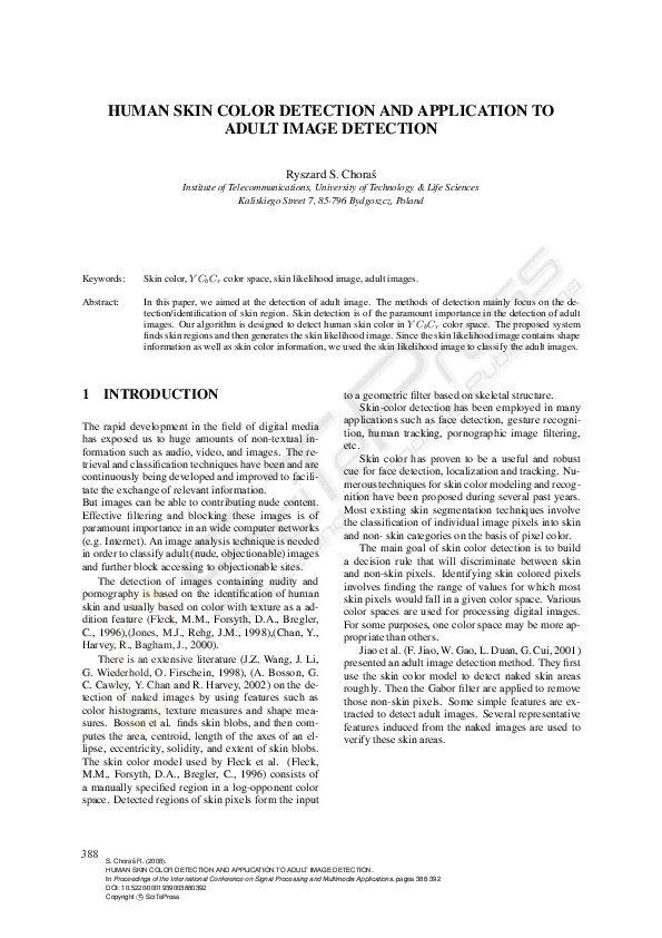 Pdf Skin Color Detection For Adult Image Classification 
