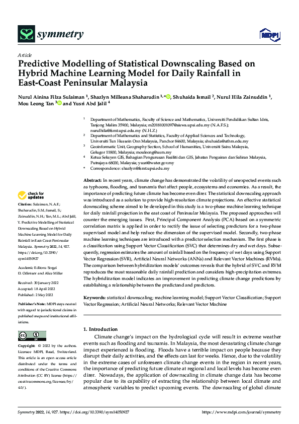 Pdf Predictive Modelling Of Statistical Downscaling Based On Hybrid Machine Learning Model For