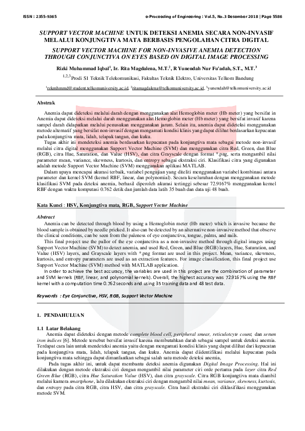 (PDF) Vector Machine for Non-Invasive Anemia Detection Through ...