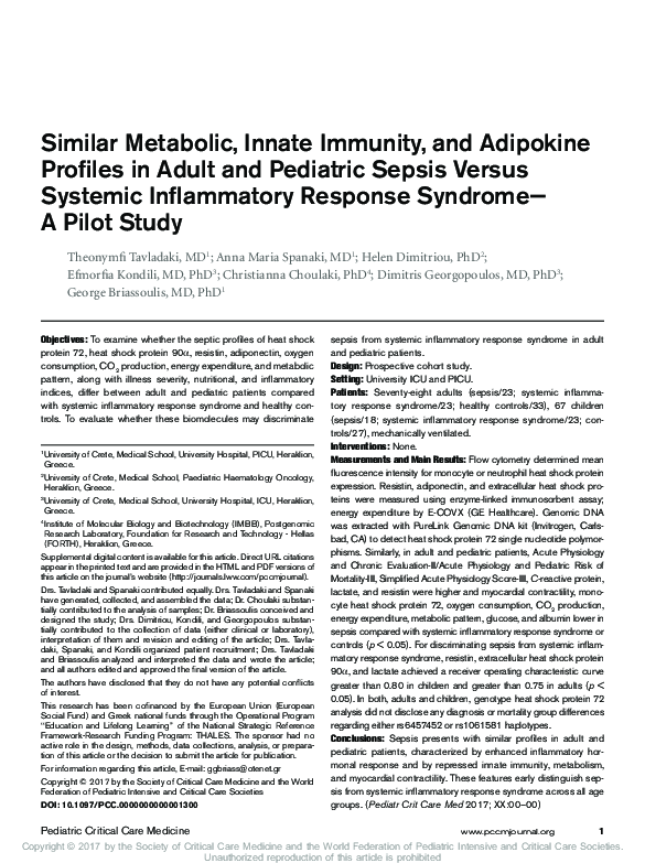 Pdf Similar Metabolic Innate Immunity And Adipokine Profiles In