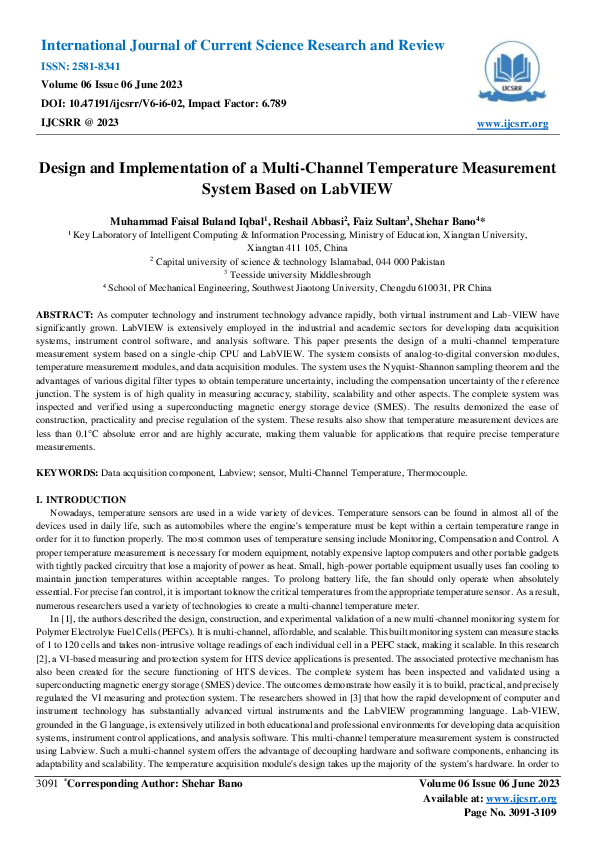 (PDF) Design and Implementation of a Multi-Channel Temperature Measurement System Based on LabVIEW