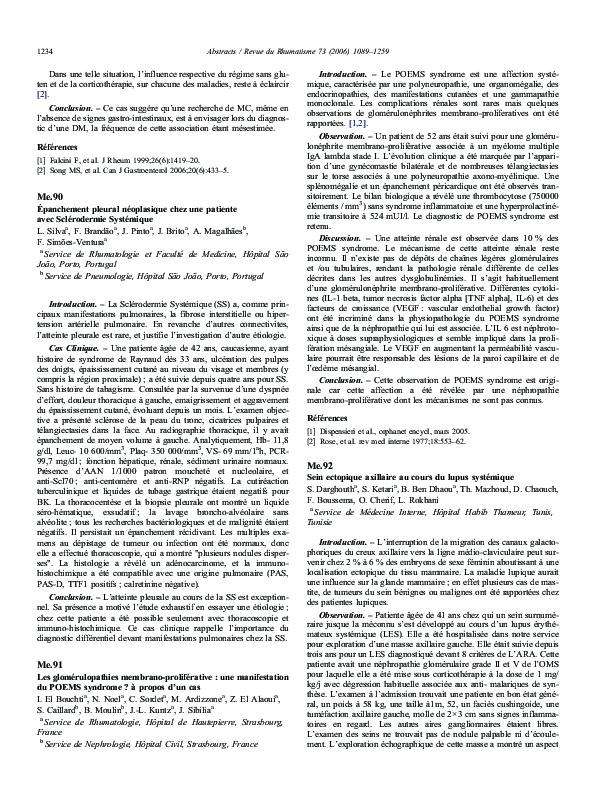 (PDF) Épanchement pleural néoplasique chez une patiente avec ...