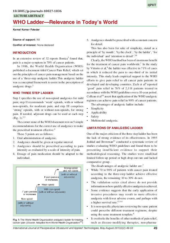 (PDF) WHO Ladder-Relevance in Today’s World