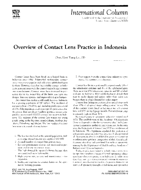 (PDF) Overview of contact lens practice in Indonesia