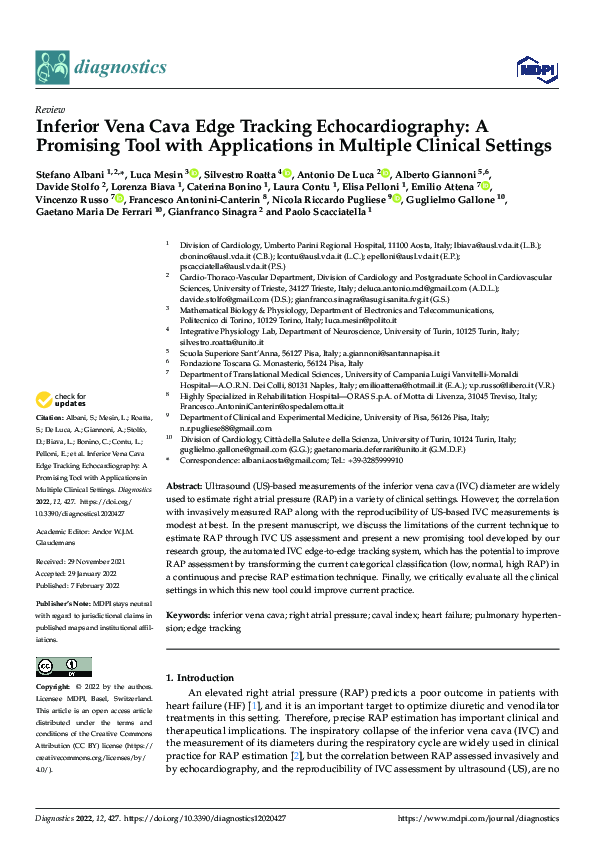 (PDF) Inferior Vena Cava Edge Tracking Echocardiography: A Promising ...