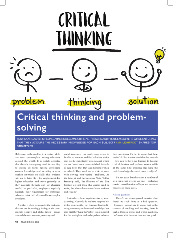 (PDF) Critical thinking and problem solving Abiy Serawitu(PhD)