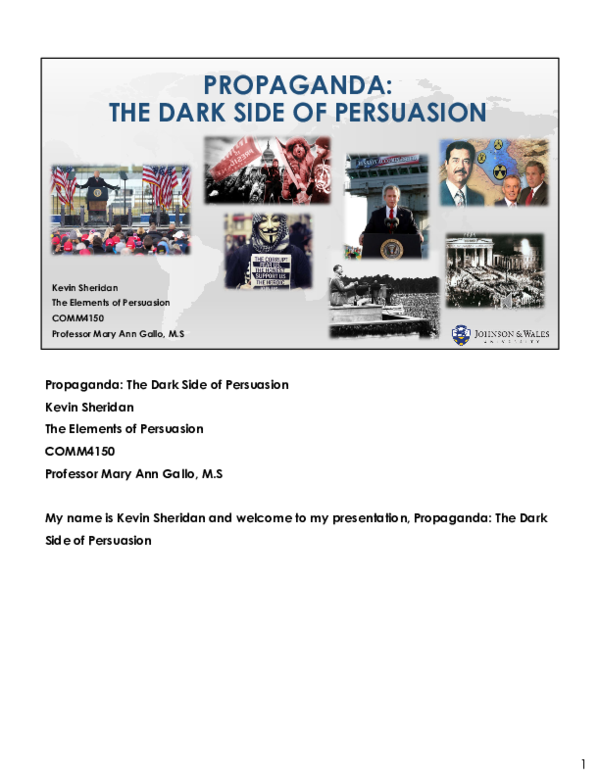 (PDF) Propaganda: The Dark Side of Persuasion