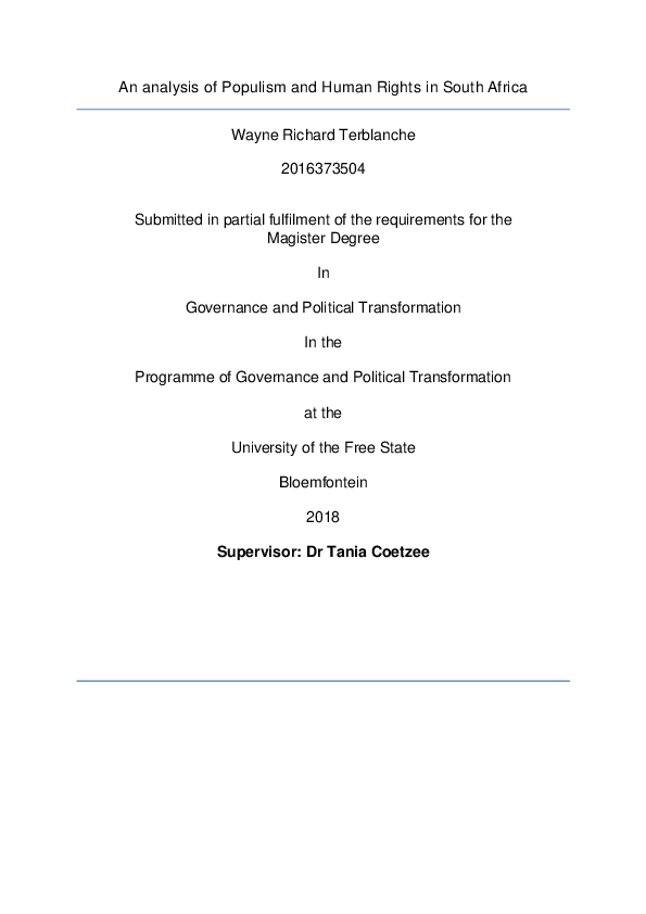 (PDF) An analysis of populism and human rights in South Africa