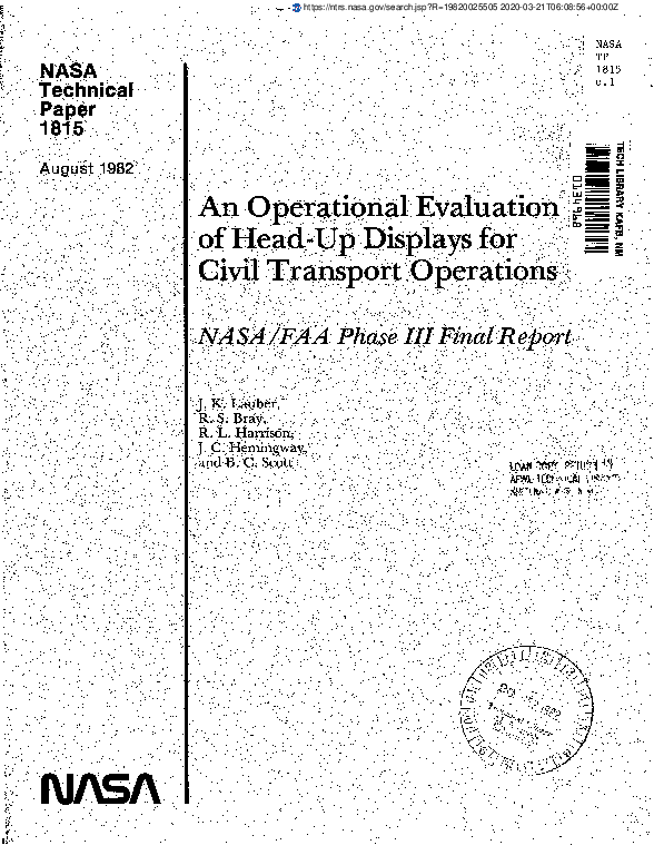 (PDF) An Operational evaluation of head up displays for civil transport ...