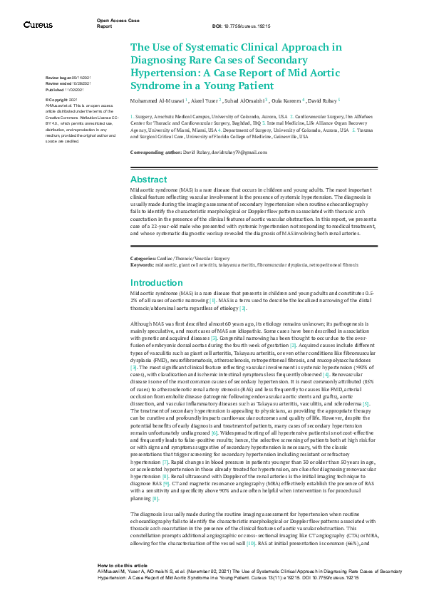 (PDF) The Use of Systematic Clinical Approach in Diagnosing Rare Cases ...