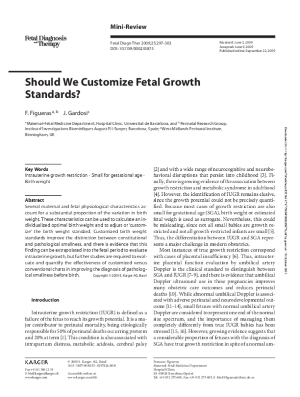 (PDF) Should We Customize Fetal Growth Standards?