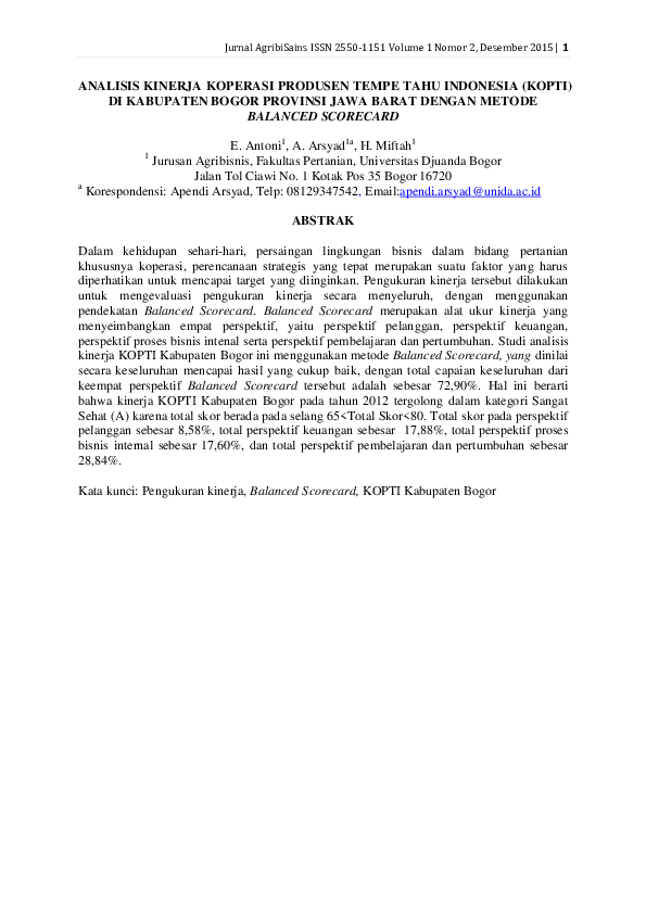(PDF) Analisis Kinerja Koperasi Produsen Tempe Tahu Indonesia (Kopti ...