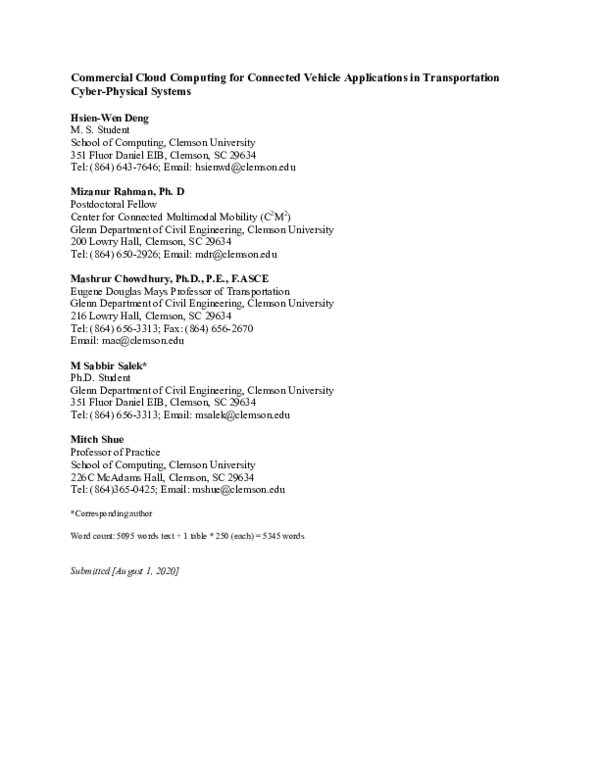 (PDF) Commercial Cloud Computing for Connected Vehicle Applications in Transportation ...