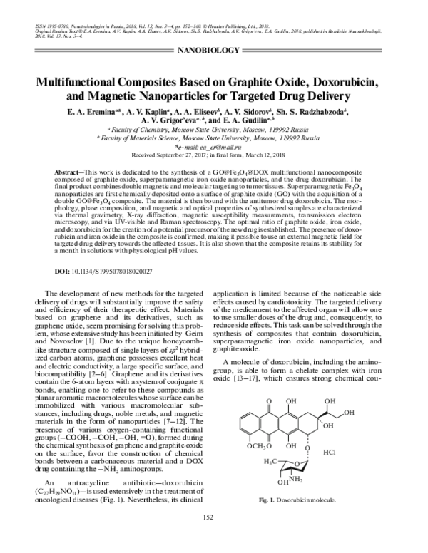 (PDF) Multifunctional Composites Based on Graphite Oxide, Doxorubicin ...
