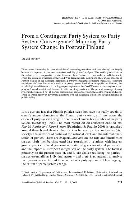 (PDF) From a Contingent Party System to Party System Convergence ...