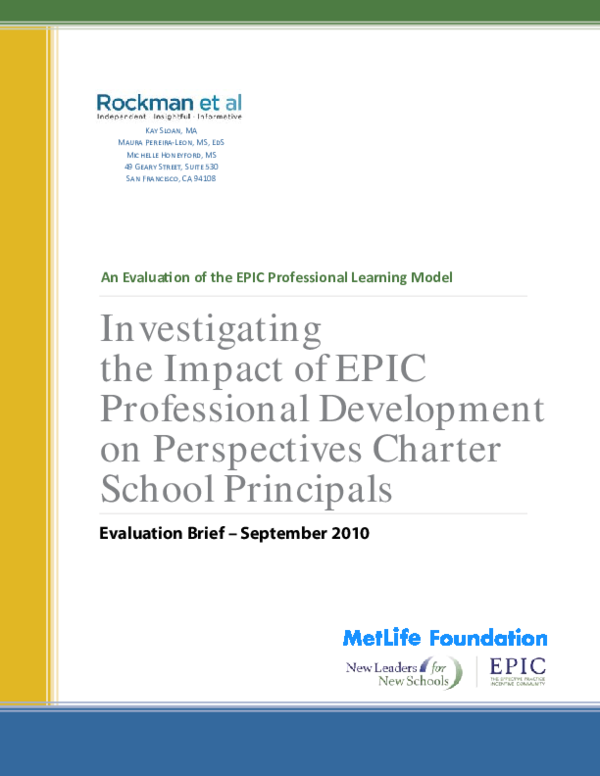 (PDF) Investigating the Impact of EPIC Professional Development on ...