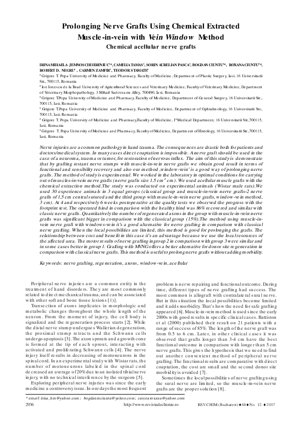 (PDF) Prolonging Nerve Grafts Using Chemical Extracted Muscle-in-vein ...
