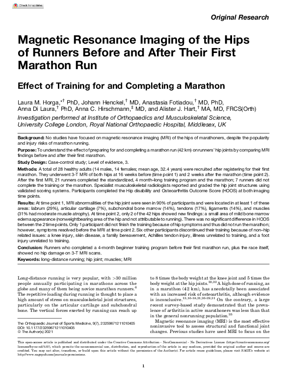 (PDF) Magnetic Resonance Imaging of the Hips of Runners Before and ...
