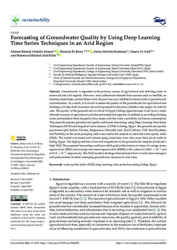 Pdf Forecasting Of Groundwater Quality By Using Deep Learning Time