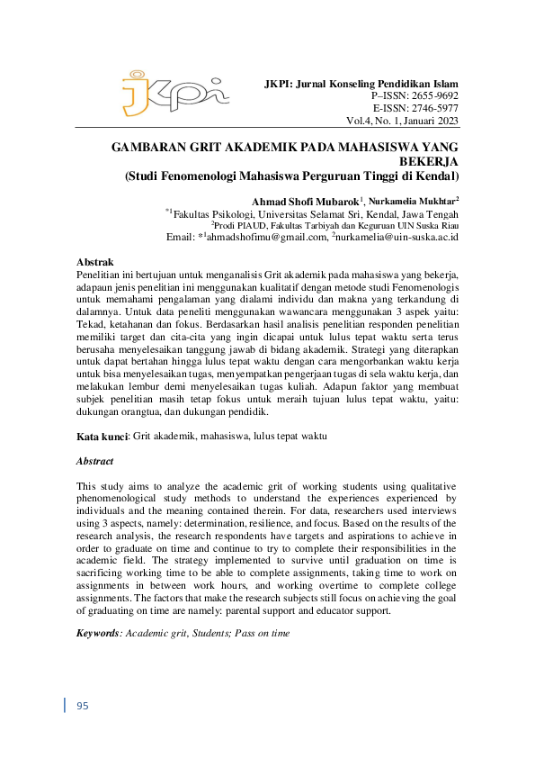 (PDF) Gambaran Grit Akademik Pada Mahasiswa Yang Bekerja | Shofi Mubarok - Academia.edu