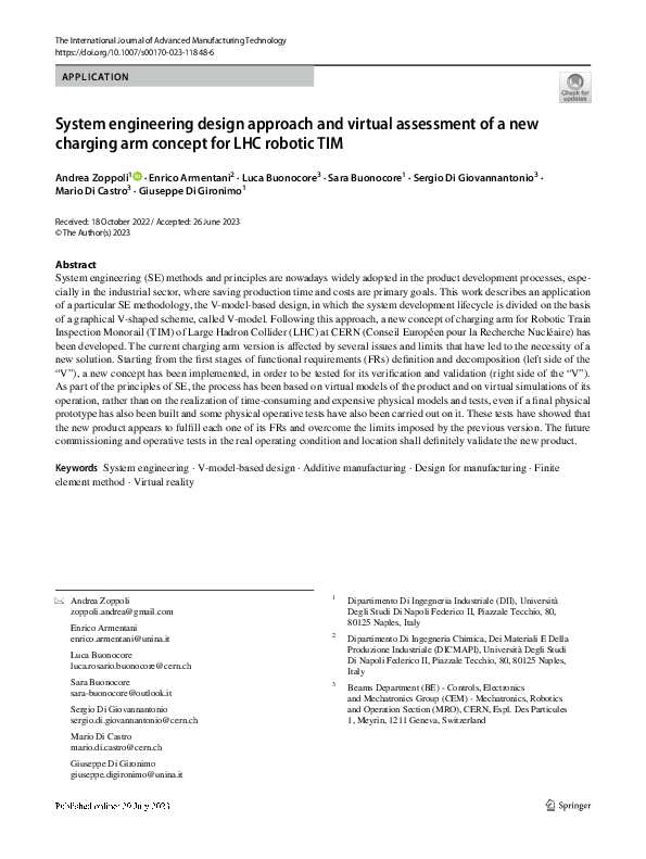 (PDF) System Engineering Design approach and virtual assessment of a new Charging Arm concept ...
