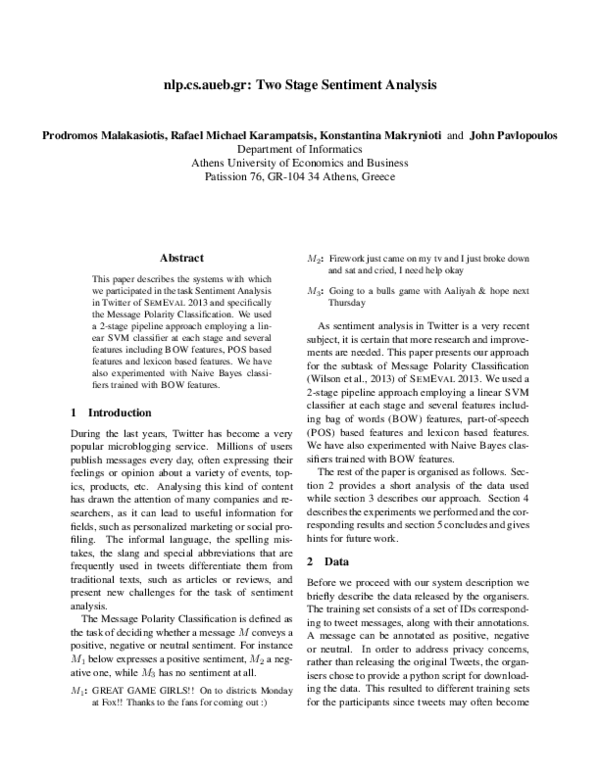 (PDF) nlp.cs.aueb.gr: Two Stage Sentiment Analysis | Rafael - Michael Karampatsis - Academia.edu