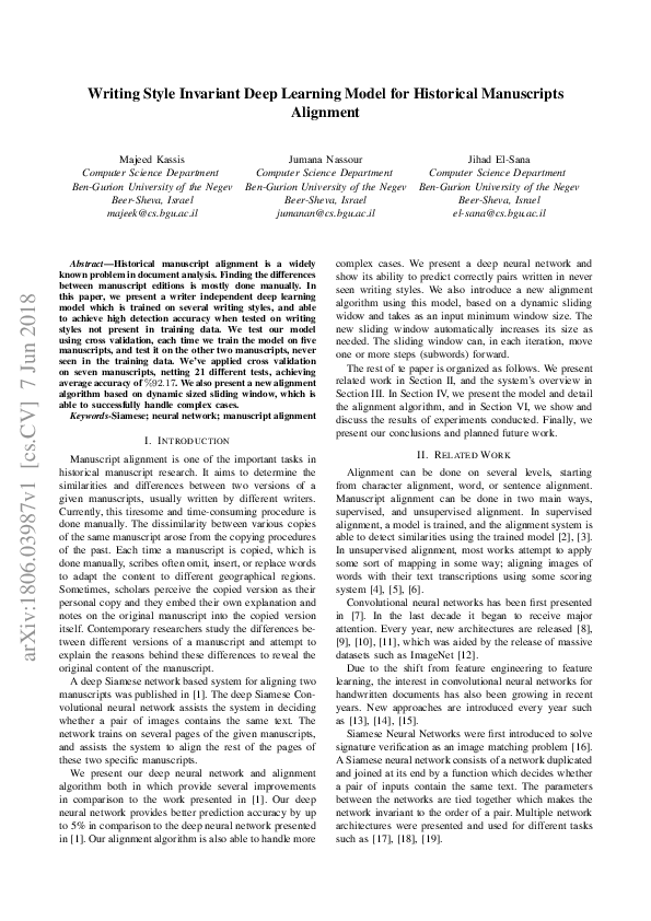 (PDF) Writing Style Invariant Deep Learning Model for Historical ...