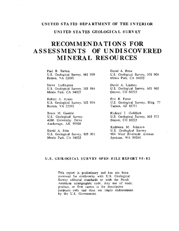 (PDF) Recommendations for assessments of undiscovered mineral resources