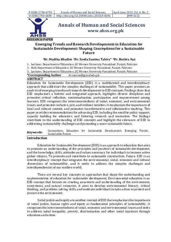 (PDF) Emerging Trends and Research Developments in Education for ...