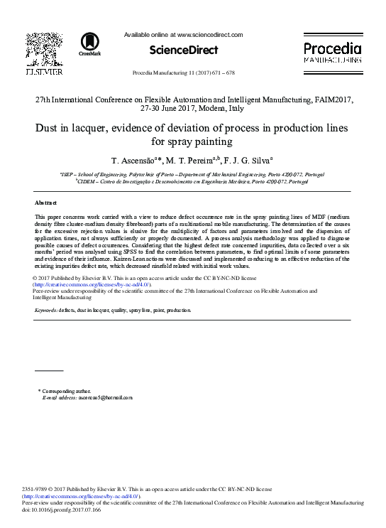(PDF) Reducing Impurities in Spray Painting Processes