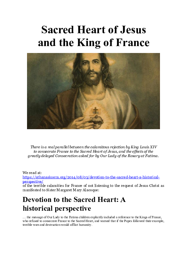 (DOC) Sacred Heart of Jesus and the King of France