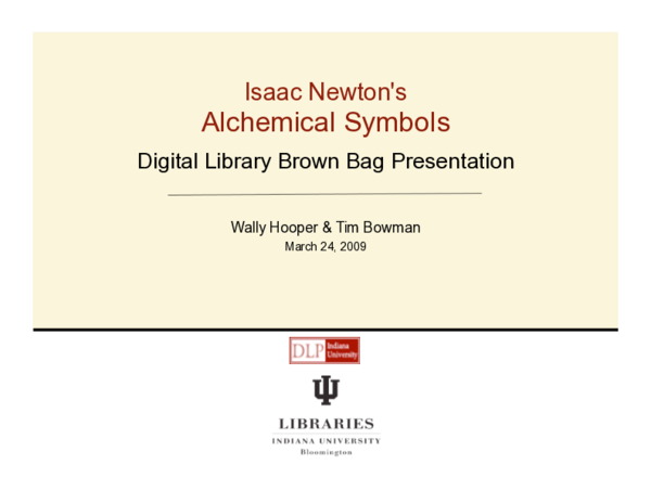 (PDF) Isaac Newton's Alchemical Symbols