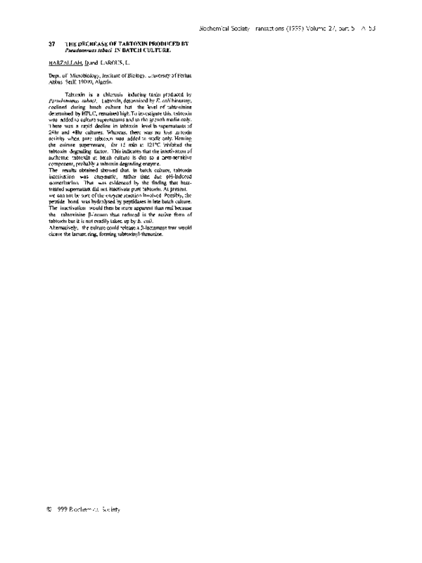 (PDF) THE DECREASE OF TABTOXIN PRODUCED BY Pseudomonas tabaci IN BATCH ...