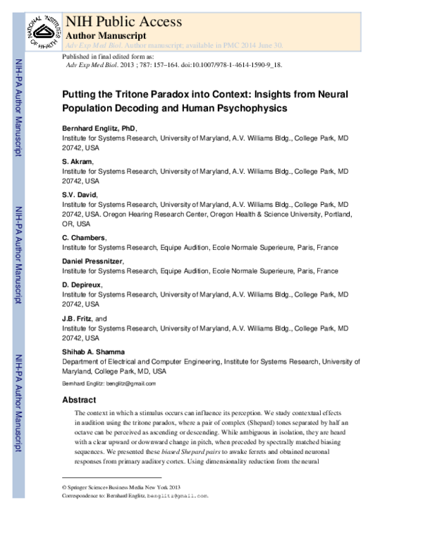 (PDF) Putting the Tritone Paradox into Context: Insights from Neural Population Decoding and ...